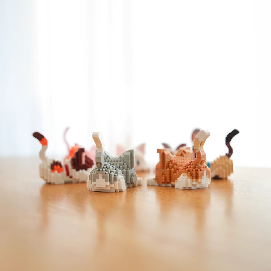 Compatible Building Blocks Cute Pet Kitten Orange Cat Siamese Cat ...