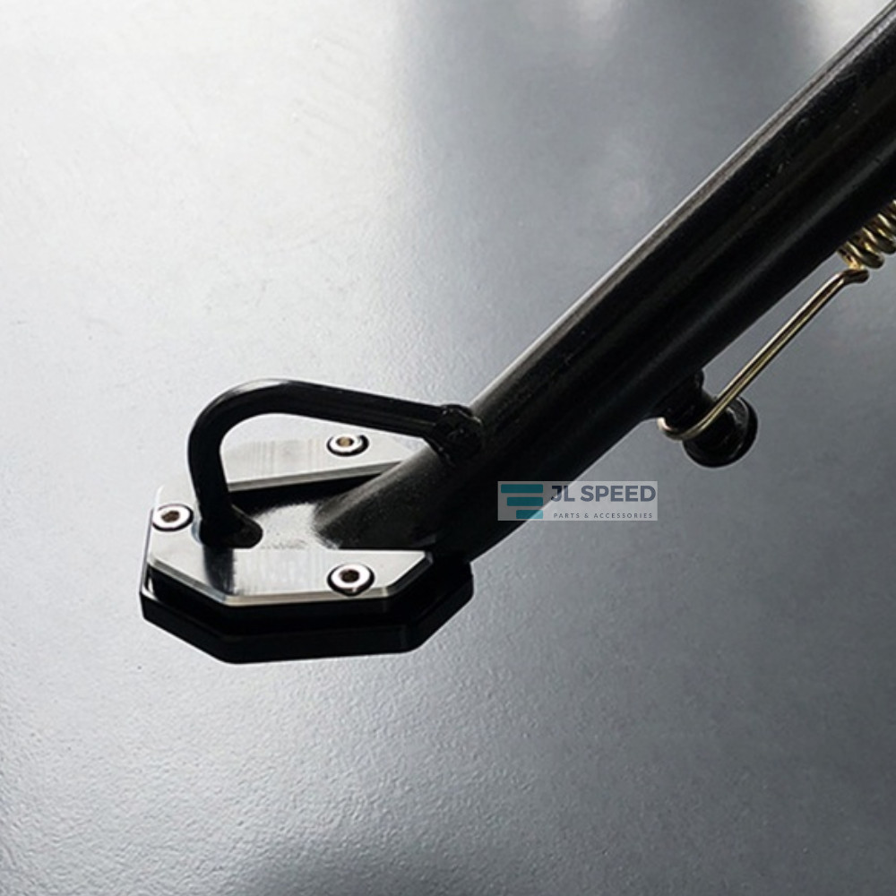 UNIVERSAL MOTORCYCLE CNC SIDE STAND BASE COVER TONGKAT ALLOY CARPET LC ...