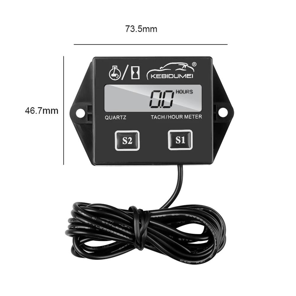 Car Motorcycle Tach Hour Meter Digital Tachometer Timer Engine Waterproof Backlight LCD For Boat ...