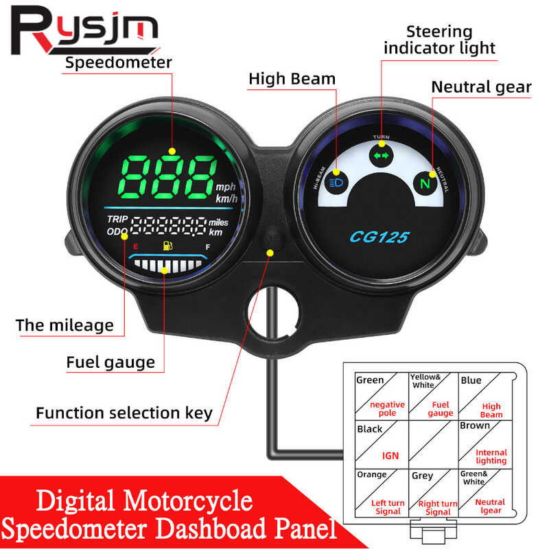 12V LCD Digital Motorcycle Speedometer Motorbike Instrument para sa ...