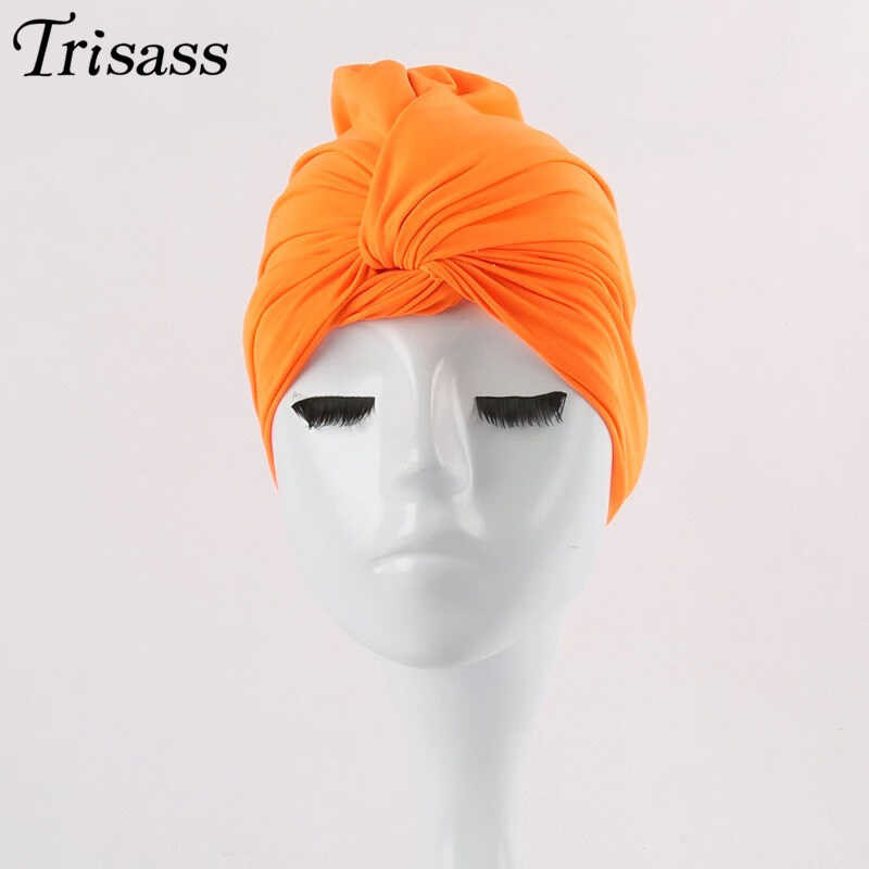 Trisass 2021 Sexy Binder Beach Quick Dry Pleated Knot Cap For Women ...