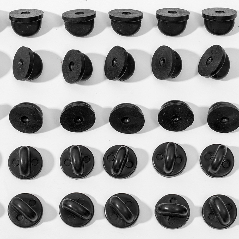 50 Pcs Black PVC Rubber Pin Backs - Holder Clasp Pin Cap - DIY Clothing ...