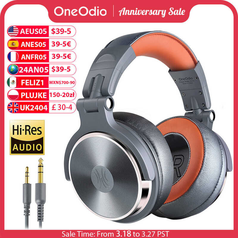 Oneodio Foldable Over-Ear Wired Head For Phone Computer PC Professional ...