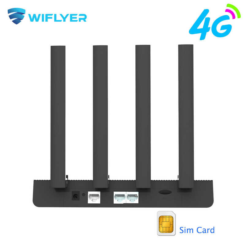 807 Wiflyer Wifi 4G Router, 300Mbps SIM Card, 1200Mbps, 2.4Ghz, 5Ghz ...