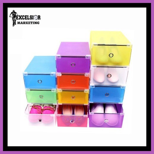 § ♀ ☪ Excelsior Candy color Shoe Box Organizer Drawer Type Shoebox ...
