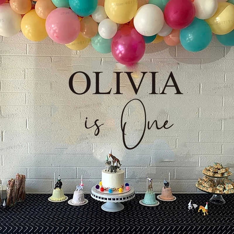 "Baby Is One" Customized Name Sticker Bckdrop Arch Sign Vinyl Decals ...