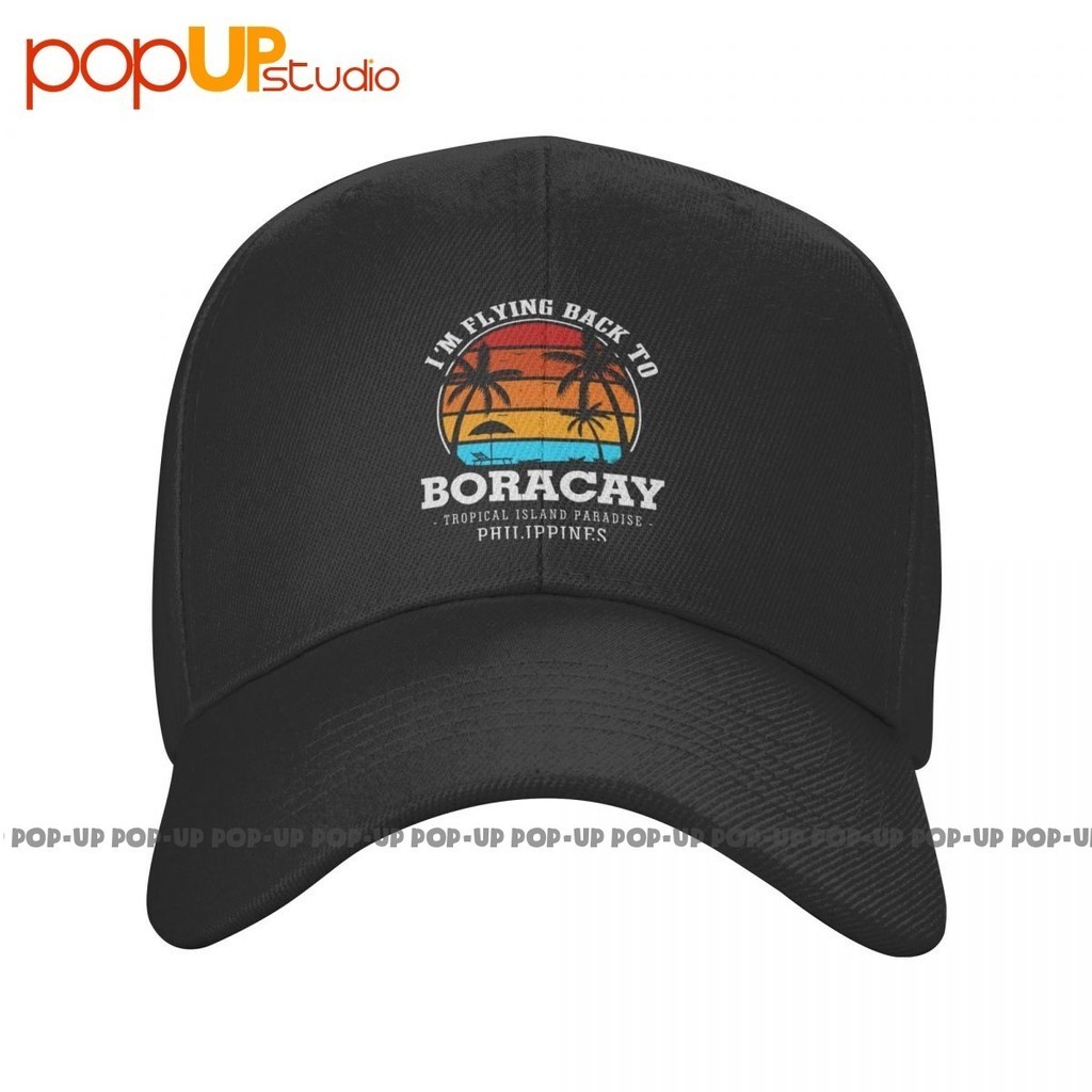 I'M Flying Back To Boracay Island Vacation Philippines Peaked Caps ...