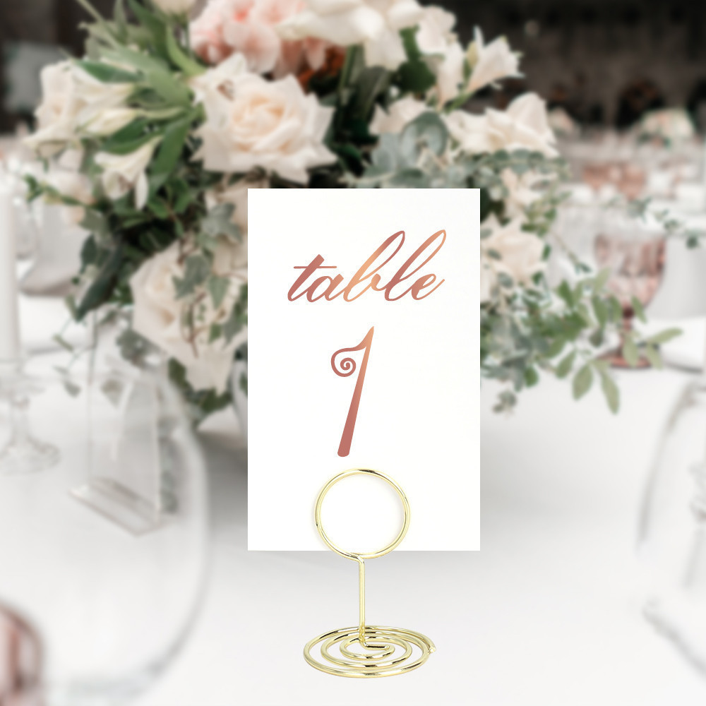 2/5/10Pcs Wedding Table Sign Stand Metal Place Card Holders Photo ...