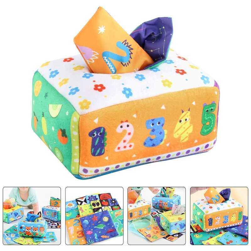 Baby Tissue Box Toys for toddlers Educational Early Plaything Sensory ...