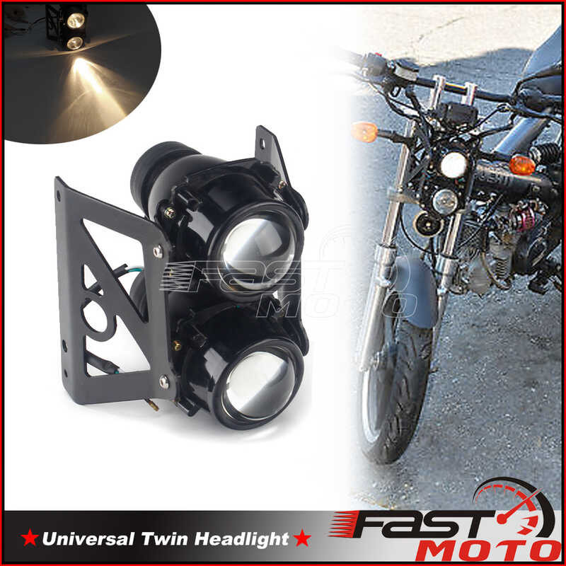 H3 Street Naked Bike Dual Light Motorcycle Universal Headlight Assembly ...