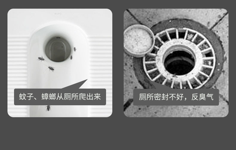 Stainless Steel Toilet Anti-odor Blocker Bathroom Squat Toilets Drain ...