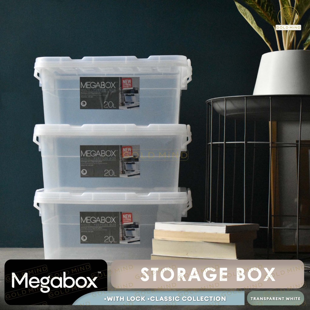 Megabox Organizer Storage Box Transparent Clear Bundle of 2 | Shopee ...
