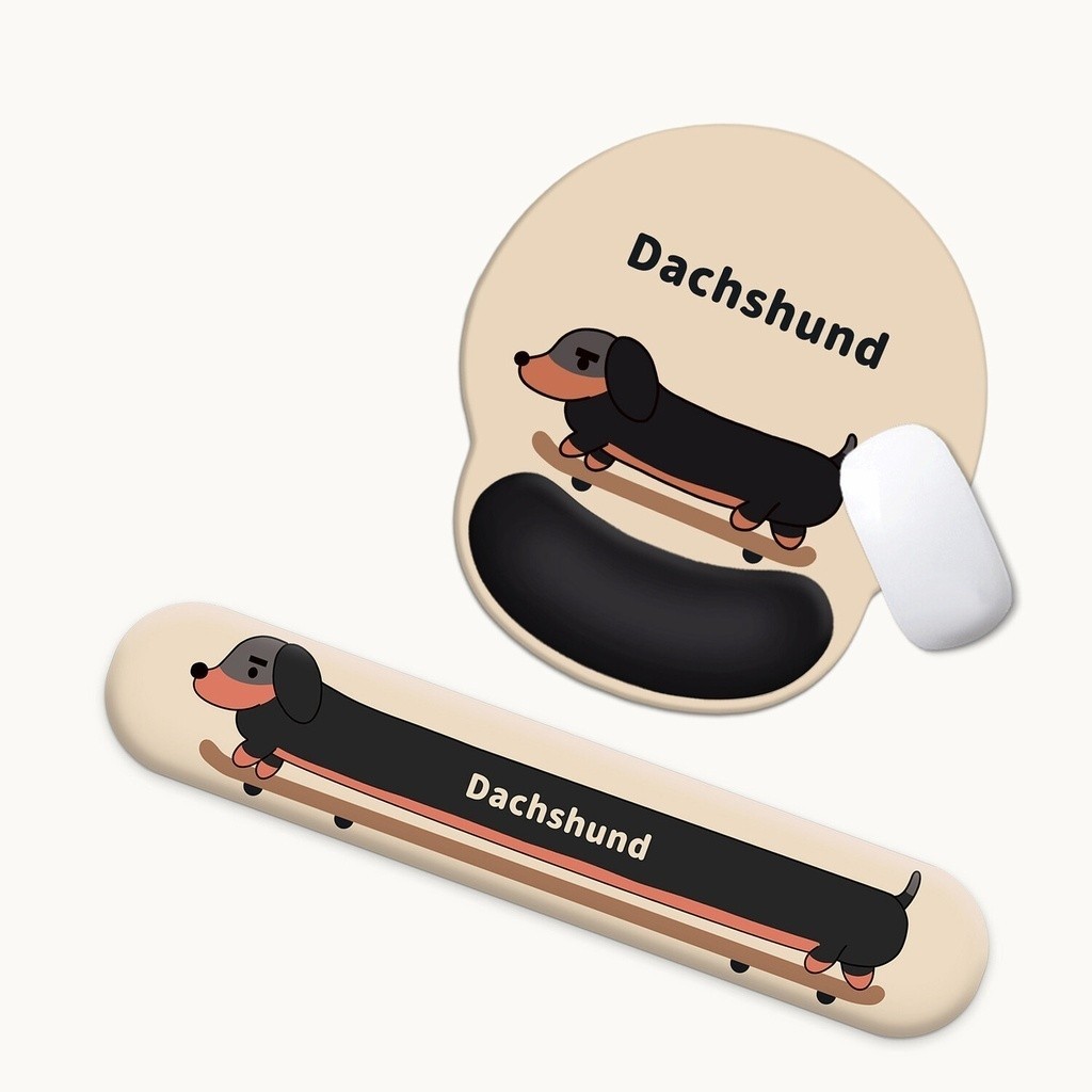 Dachshund Rebound Memory Cotton Wrist Rest Mouse Pad + Keyboard Pad Set ...