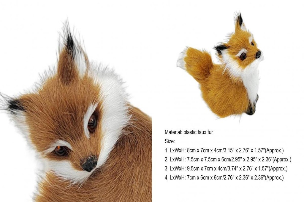 Solid Model Cute Simulation Fox Birthday Gift Fake Fox Model Figurine ...