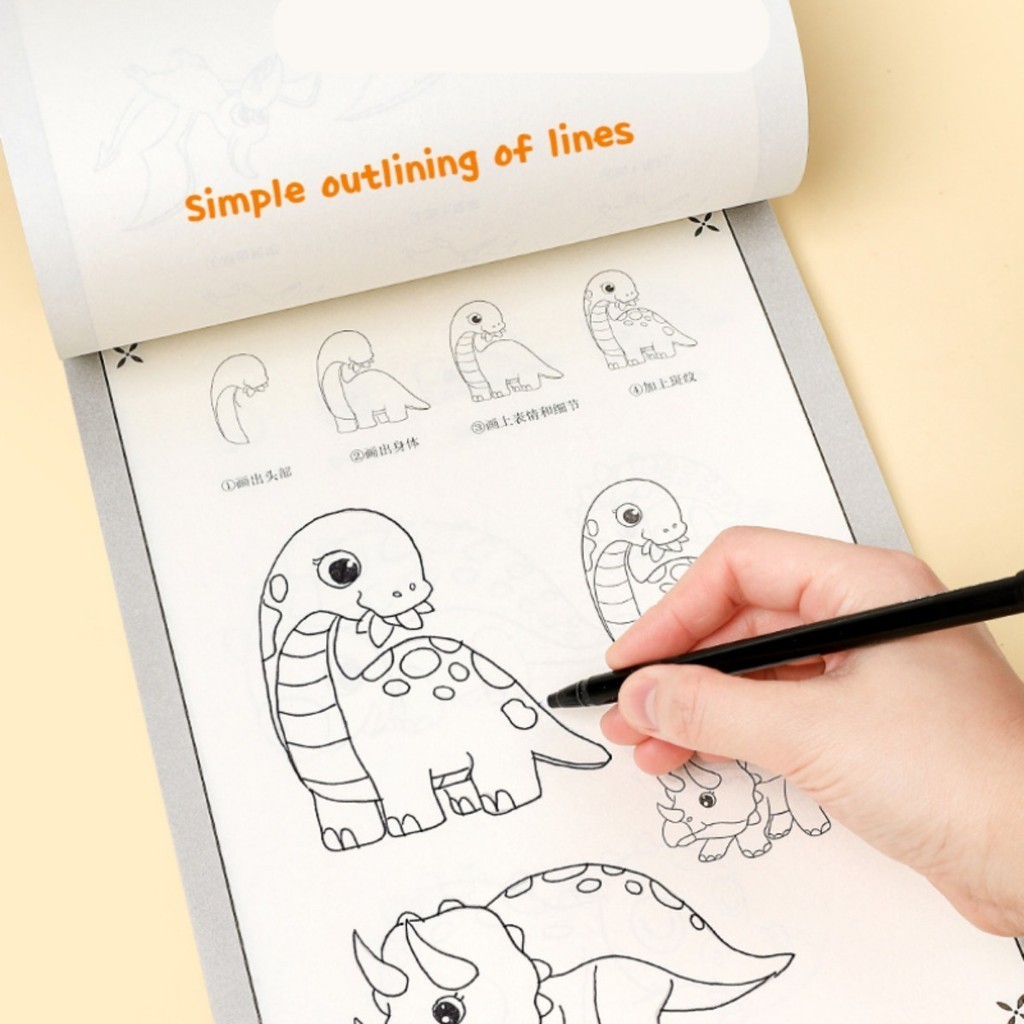 Children's Cartoon Coloring Book Drawing Book Line Drawing Basic ...
