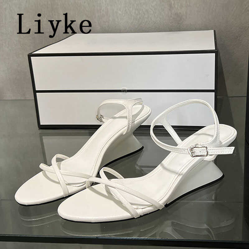 Liyke Strange Style Wedge High Heels Gladiator Sandals Women Summer