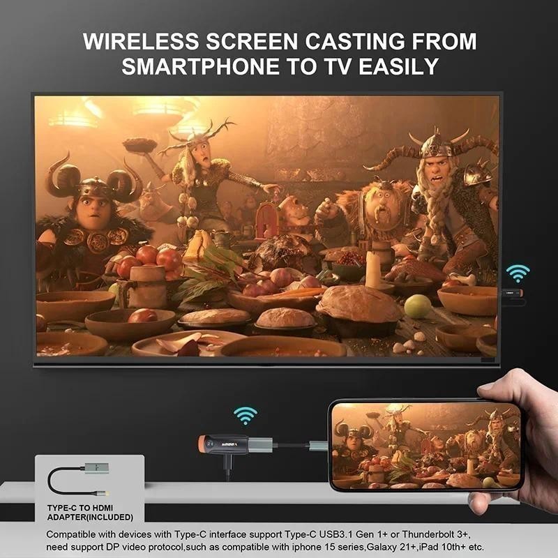 Type C Wireless HDMI Video Transmitter Receiver Extender Display ...