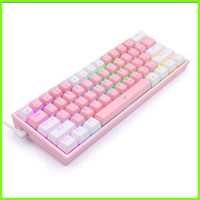 Redragon Fizz Pink White Wired K617 RGB 60% Mechanical Keyboard ...