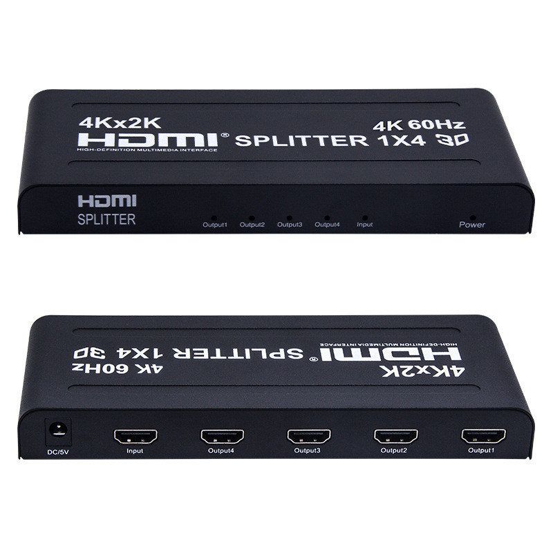 4K 60Hz HDMI Splitter 1x4 Video Splitter HDMI2.0 3D 1 in 4 Out Same ...