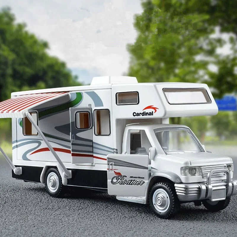 1:28 Alloy RV Caravan Car Model Diecast Metal Camper Van Motorhome ...