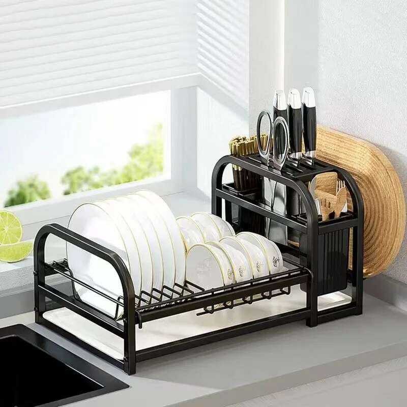 Kitchen 4 Sink Dish Drainer Drying Rack SHOPEE Holder Stainless Steel ...