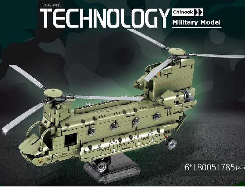 Technology Helicopter Building Blocks Apache Chinook Ship Fighter ...