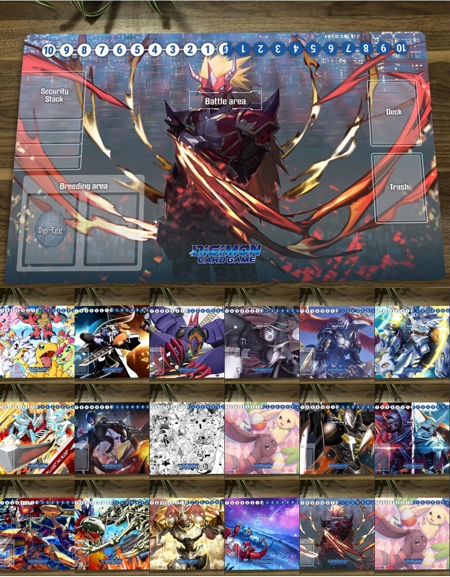 Board Game Digimon Playmat mon Agnimon Terriermon Metal Greymon DTCG ...
