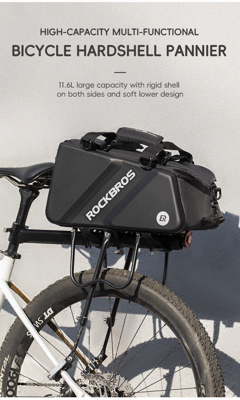 ROCKBROS Bike Hard Shell Trunk Bag Multifunctional Large Capacity ...