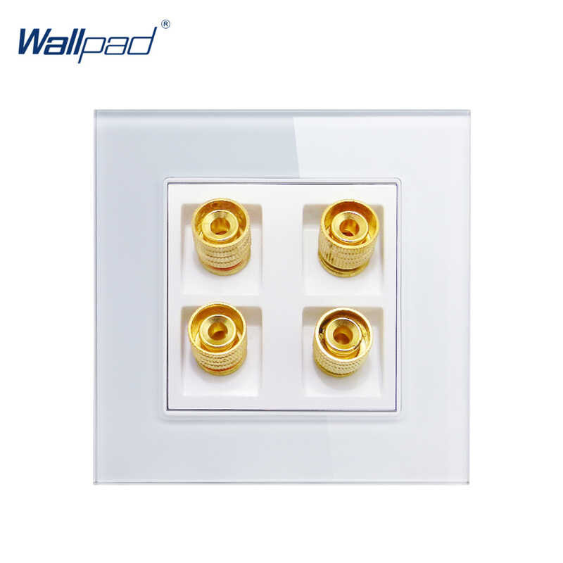 4 Audio Socket Wallpad - Crystal Glass Panel 110V-250V 4 Audio Sound ...