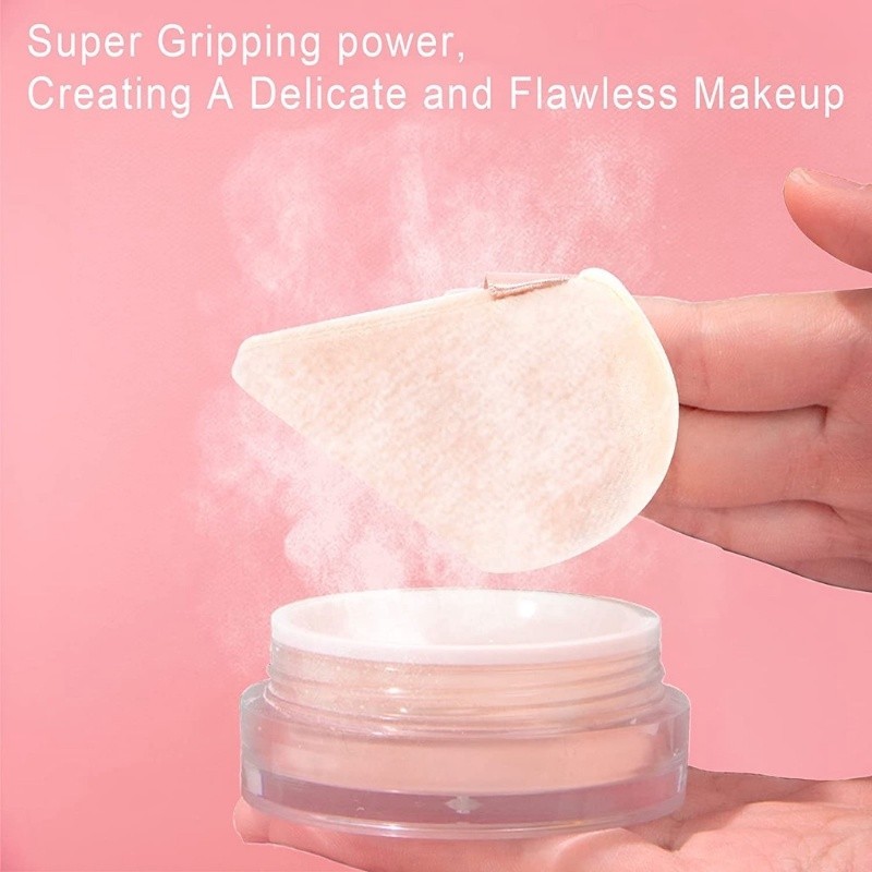 3PCS Triangle Powder Puffs Face Cosmetic Powder Puff Soft Velour Makeup ...