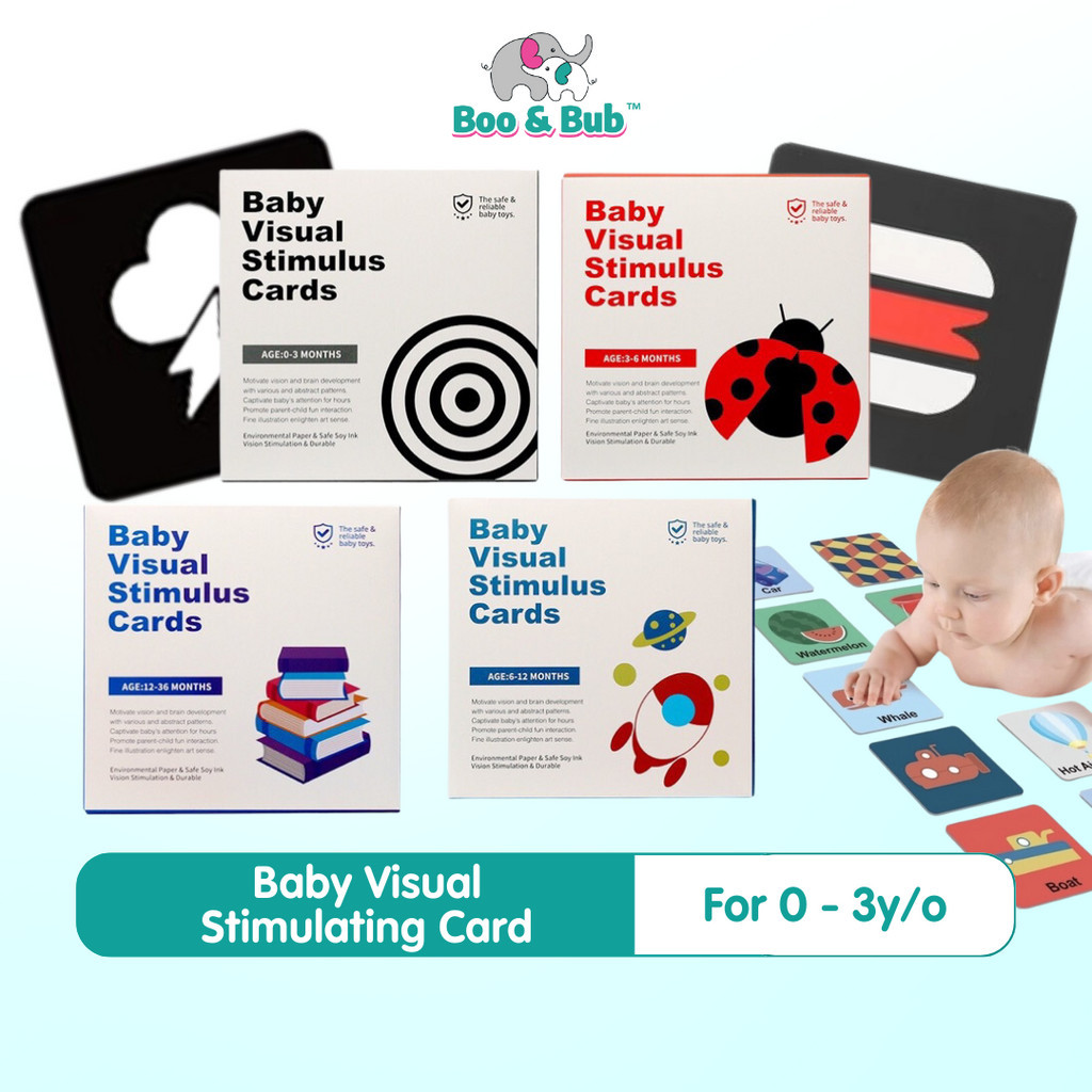 Boo&Bub Baby Visual Stimulation Training Card Black White High Contrast ...