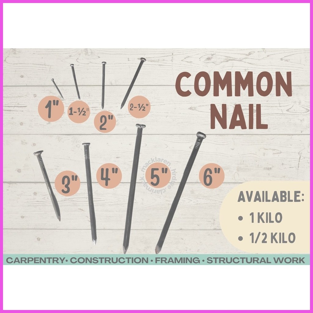 ☔︎ ♂ Common Wire Nail ️ Pako ️ Pakong Kahoy May Ulo ️ Paco ️ Sold per 1 ...