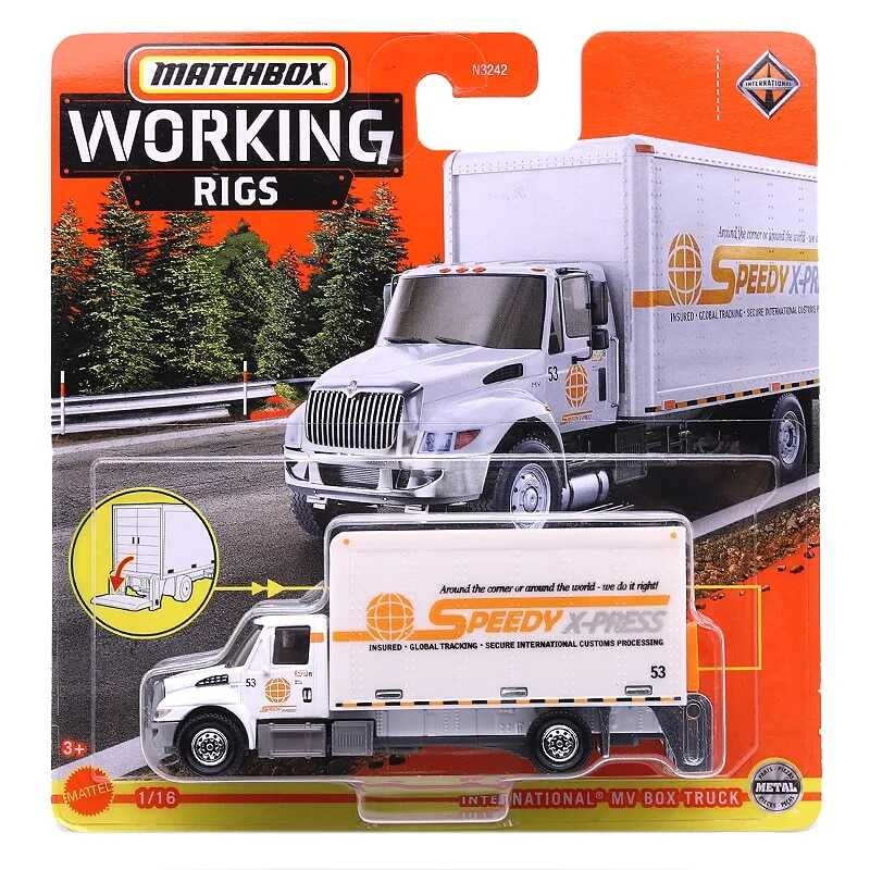 Working Matchbox Rigs International MV Box Truck MBX Mobile Crane Road ...