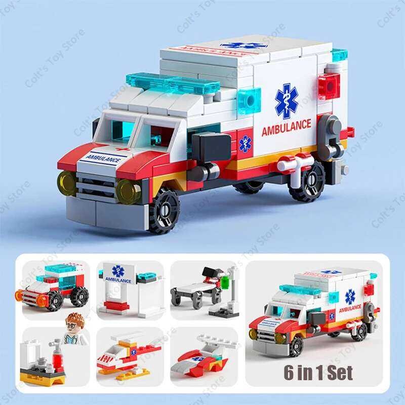 Series City Medical Ambulance 6 In1 MOC Building Blocks Kit Bricks ...