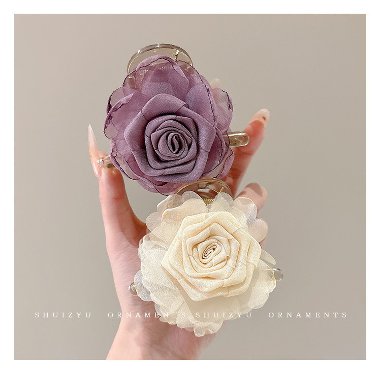 Fashion Roses Flower Hair Clamp Temperament Cute Hair Clip | Shopee ...