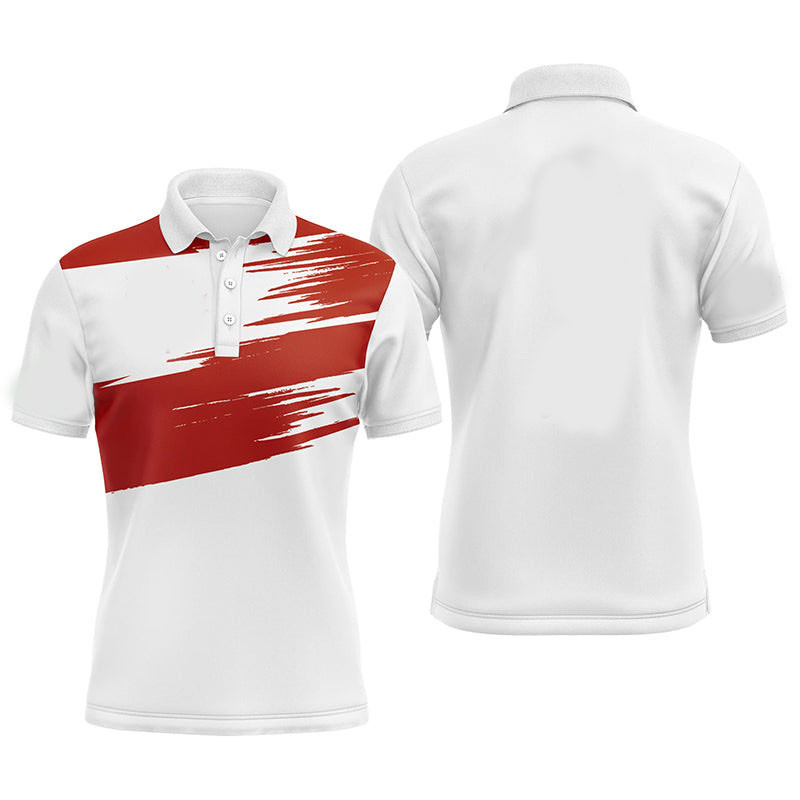Red&White FULL sublimation polo t shirt office style uniform | Shopee ...