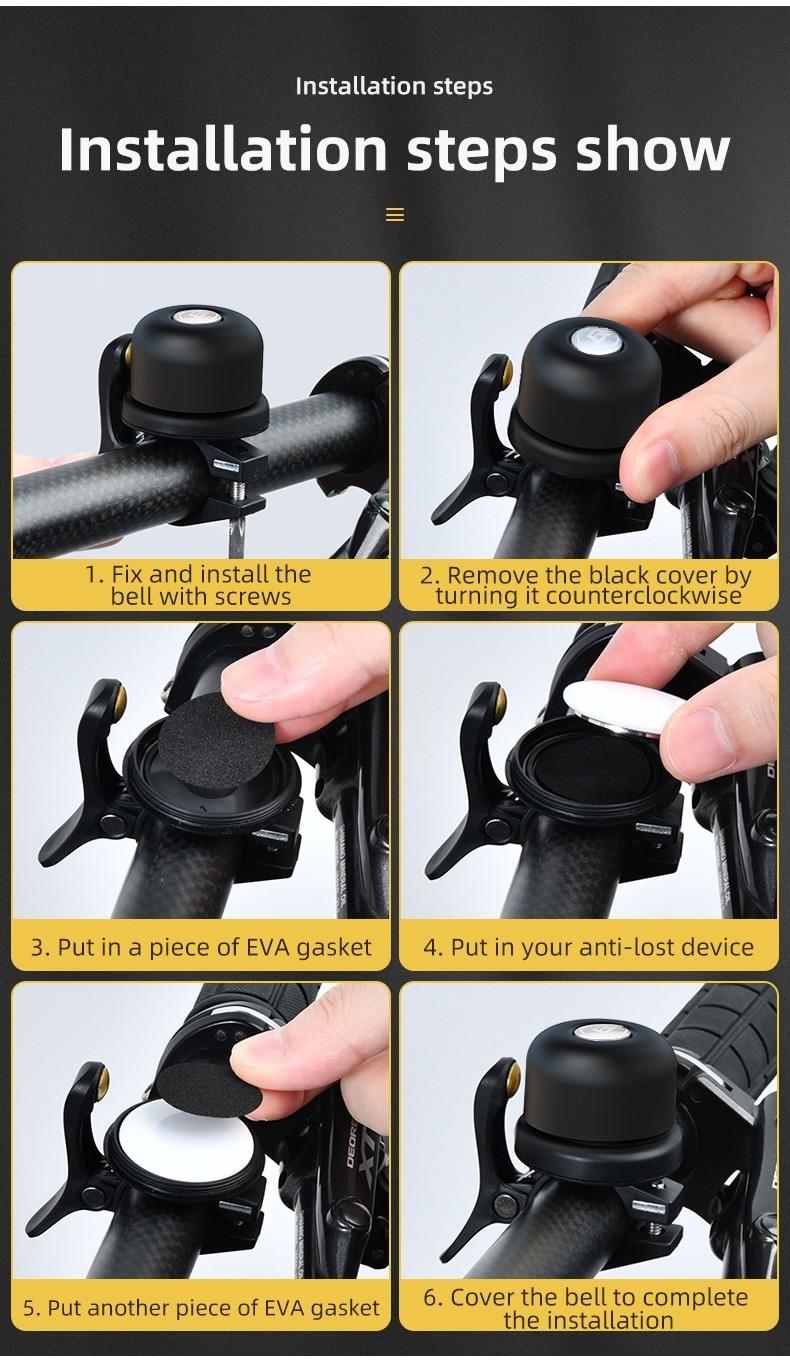 ROCKBROS Bicycle Safety Bell Waterproof High Decibel Handlebar Horn ...