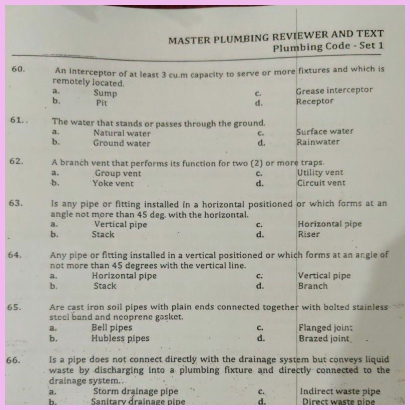 MASTER PLUMBER 2019 Board Exam Reviewer (Plumbing Code, Sanitation ...