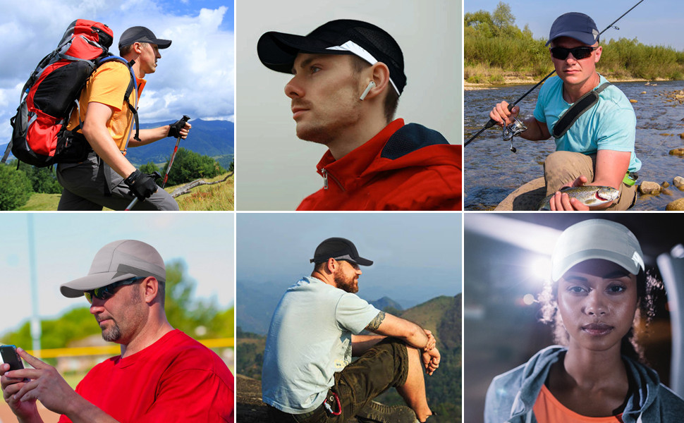 GADIEMKENSD Lightweight Reflective Running Hat - Adjustable Fit ...