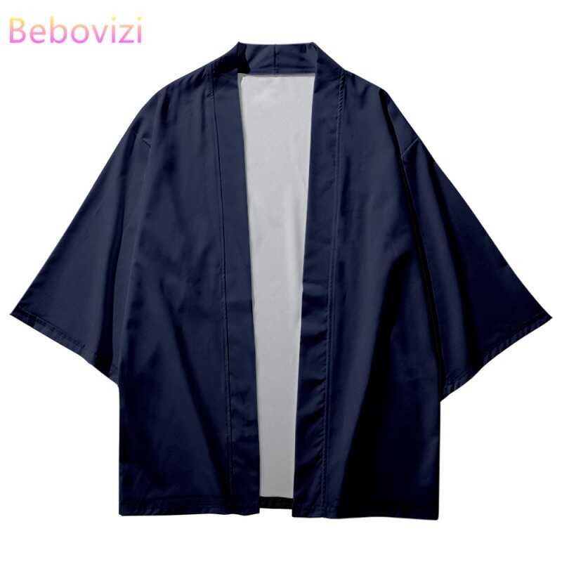LY Japanese Traditional Solid Color Kimono Cosplay Samurai Haori Obi ...