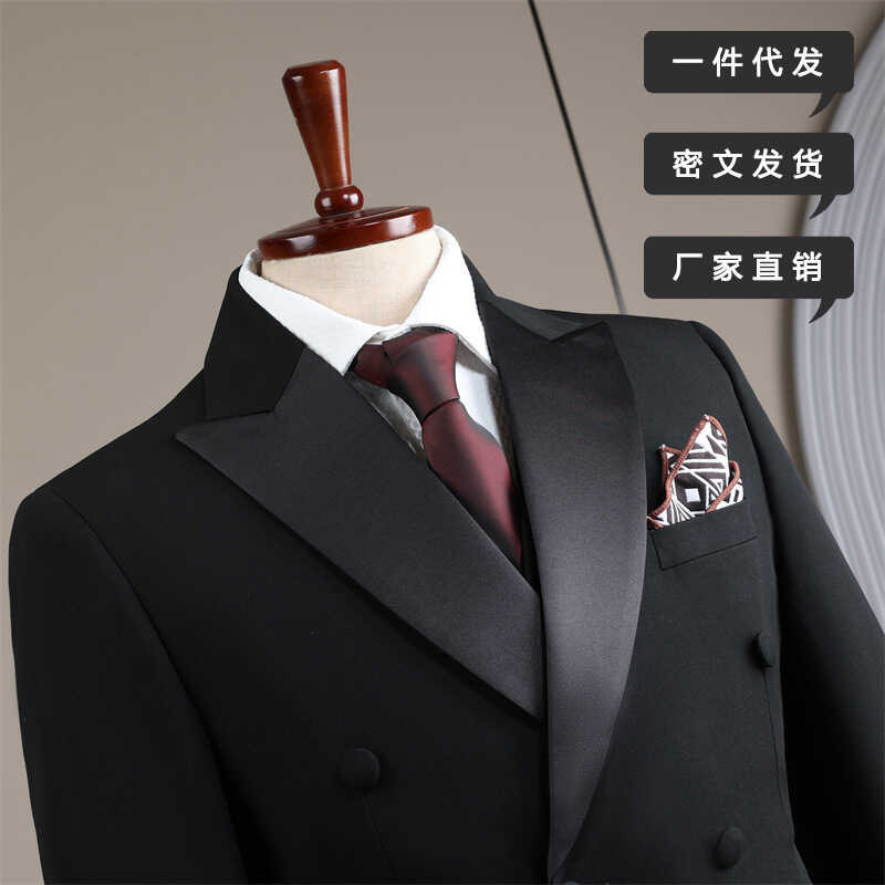 48 2024 Double Row Suit Men's Set Groom Wedding Dress Best Man Team ...