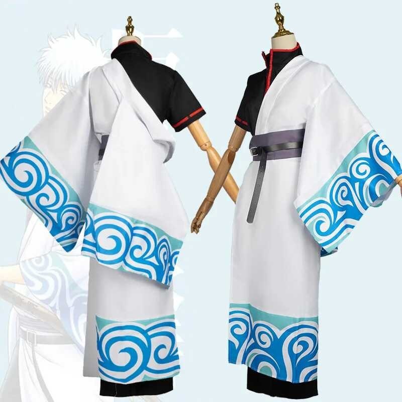 Anime Gintama Cosplay Costumes Sakata Gintoki Cosplay Costume Kimono ...