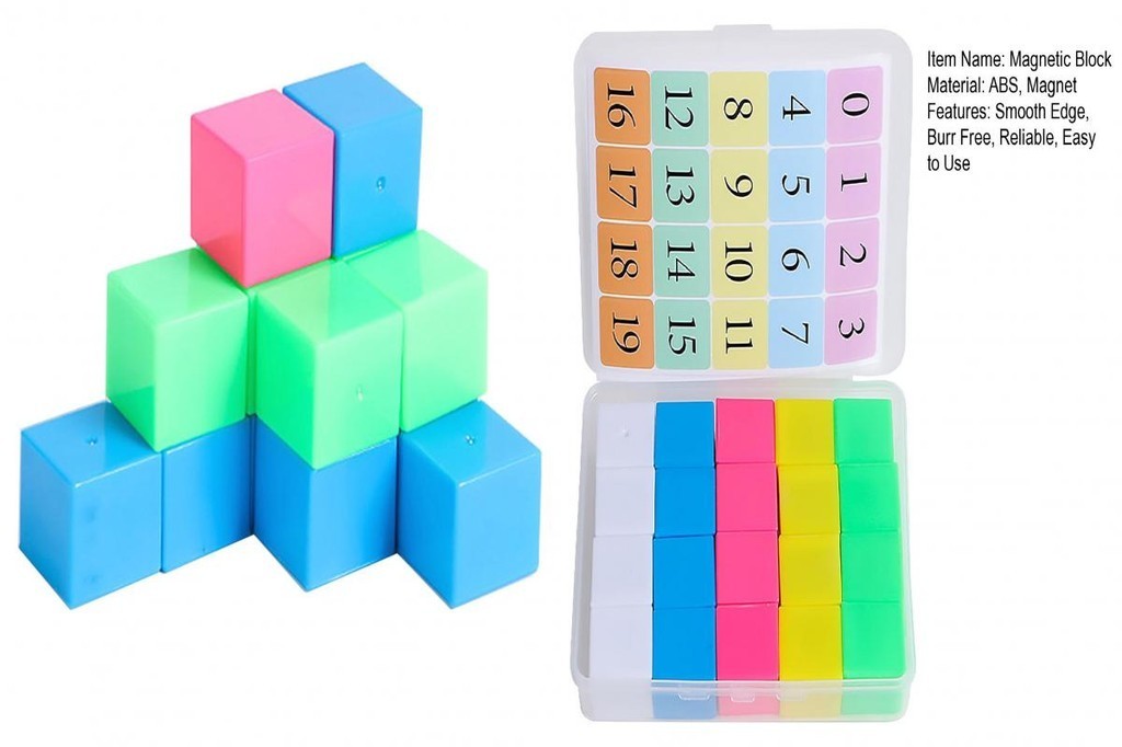 PANDU Toddler Magnetic Block Set Magnetic Cube 360-degree Rotating ...