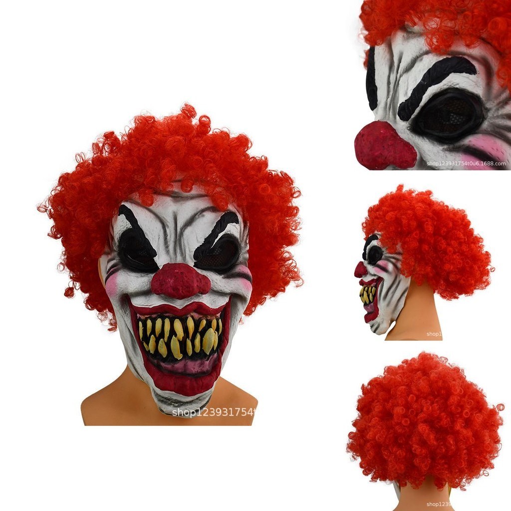 Menacing Horror Clown Mask Adult Size For Halloween Christmas Party ...
