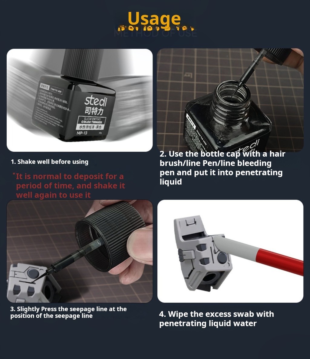 Stedi MP-10~MP-13 40g Water Based Panel Line Paint Plastic Model ...