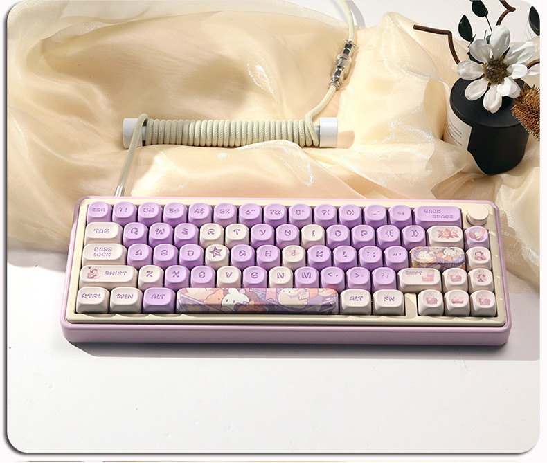 PBT keycaps moa Lolita Bunny Big-eyed Frog Butter Candy Rainbow ...