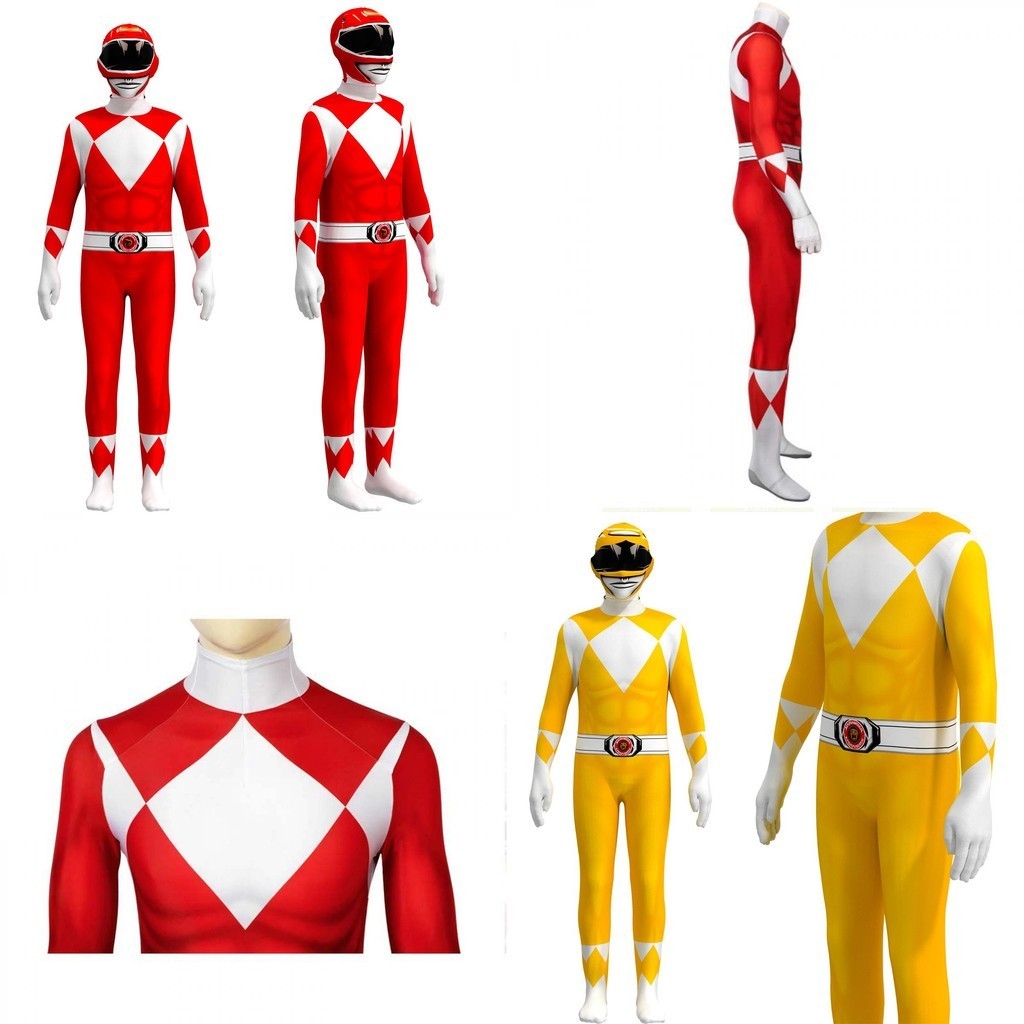 Power Rangers Costume Kids Adult Cosplay Fancy Dress Superhero Party ...