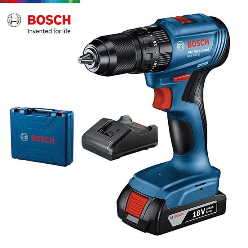 Bosch GSR 185-Li Cordless Drill Driver Electric Screwdriver For Metal ...