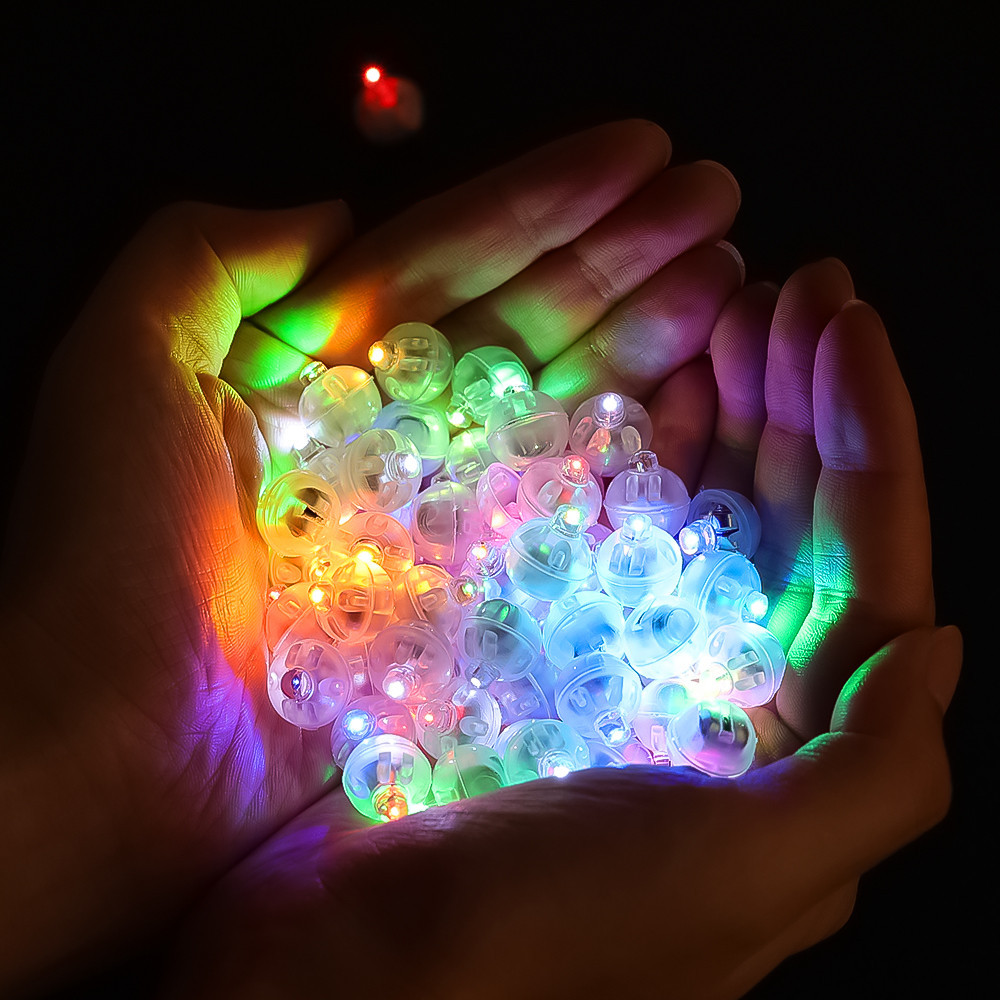10 Pcs Romantic Colorful Flashing LED Transparent Small Ball Light DIY ...