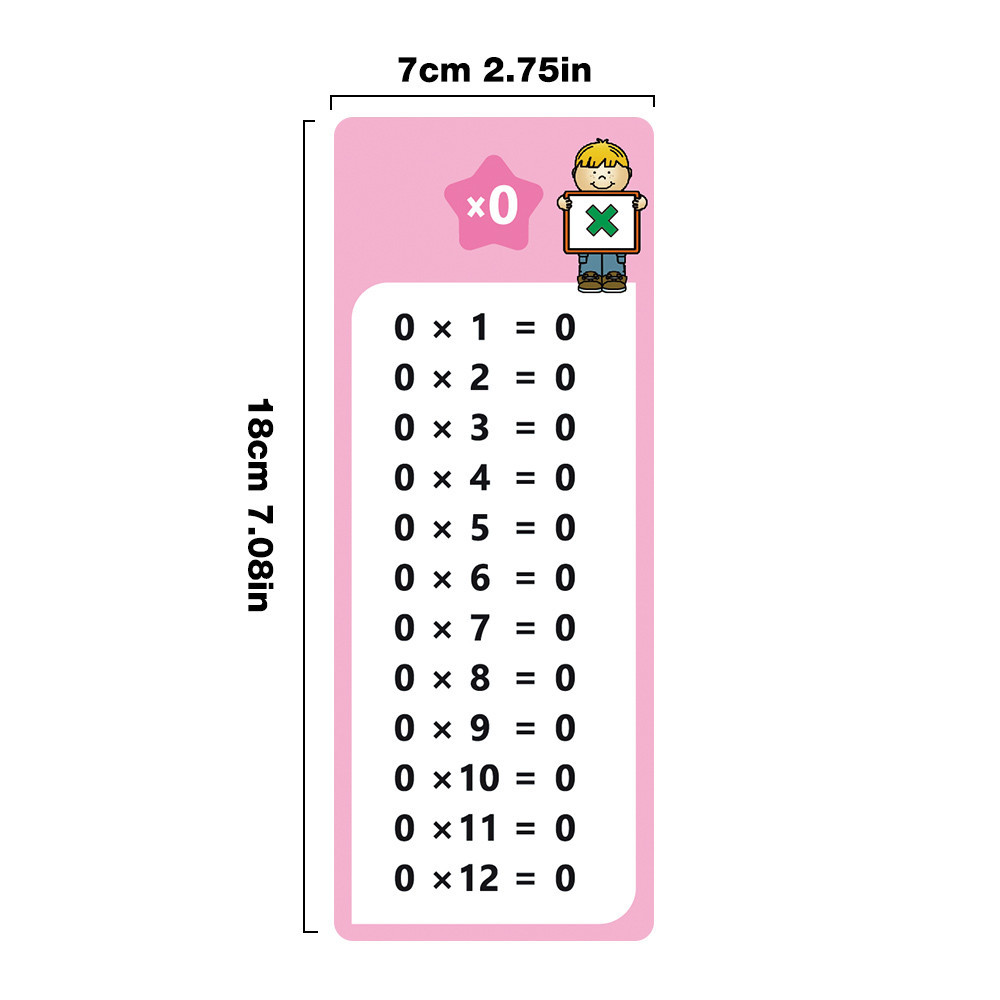 Double Sided 0-12 Times Table Math Flashcards for Kids Children Dry ...